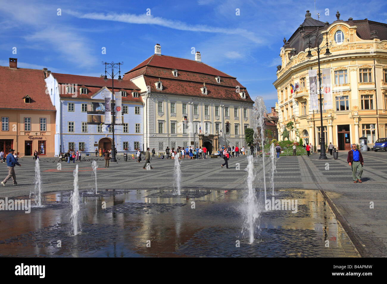 Romania, Transylvania, Sibiu, Piata Mare Stock Photo - Alamy