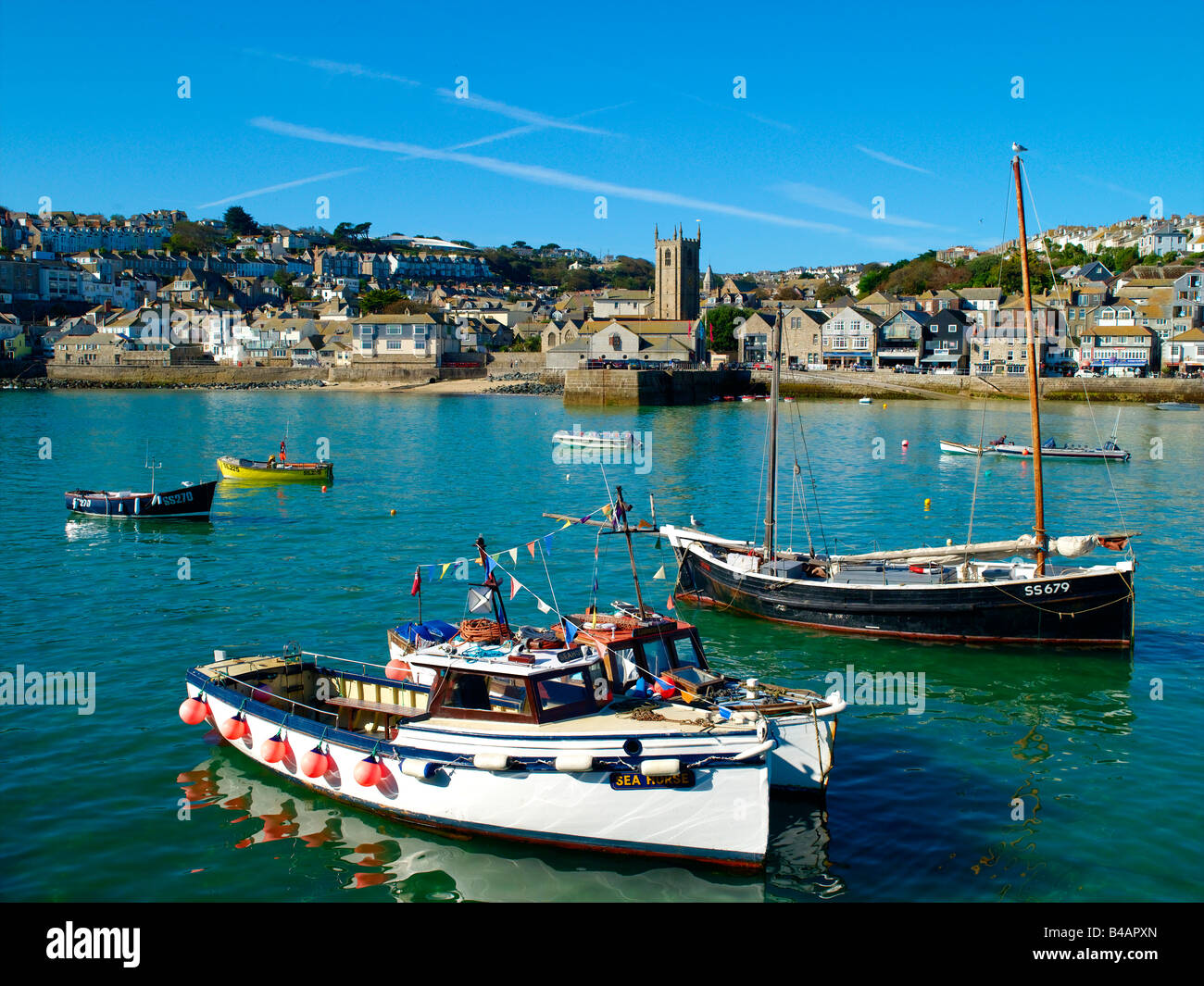 St Ives Fishing Harbour Cornwall Stock Photo - Alamy
