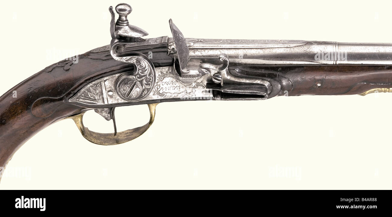 A flintlock pistol, Christoffer Wilhelm Krause, Mitau (Jelgava), Latvia ...