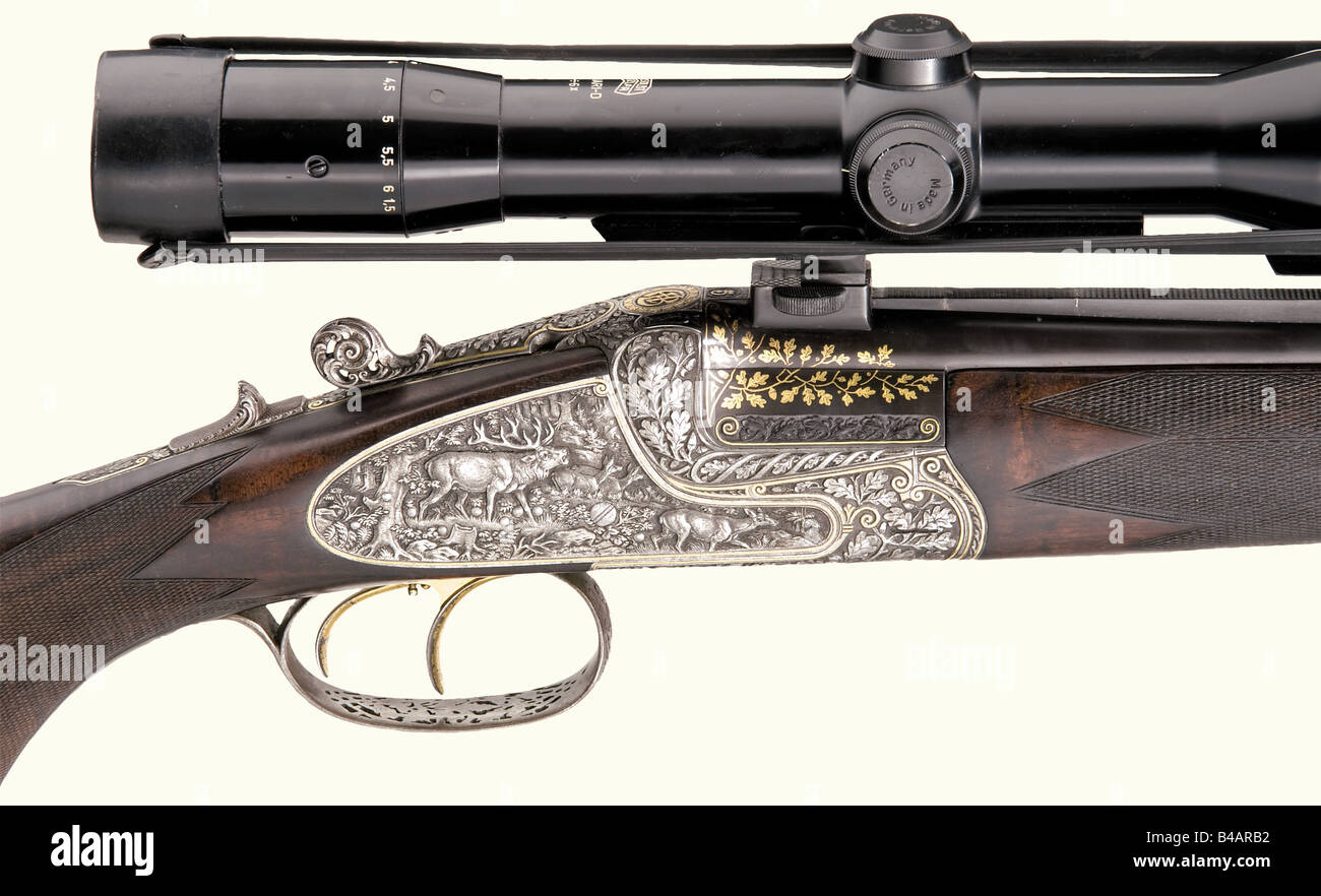 A magnificent over-and-under double-barrelled rifle, Merkel in Suhl ...
