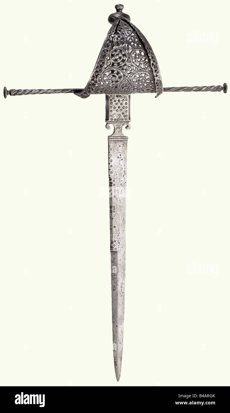 A left hand dagger, Brescia, middle of the 17th century. Heavy single ...