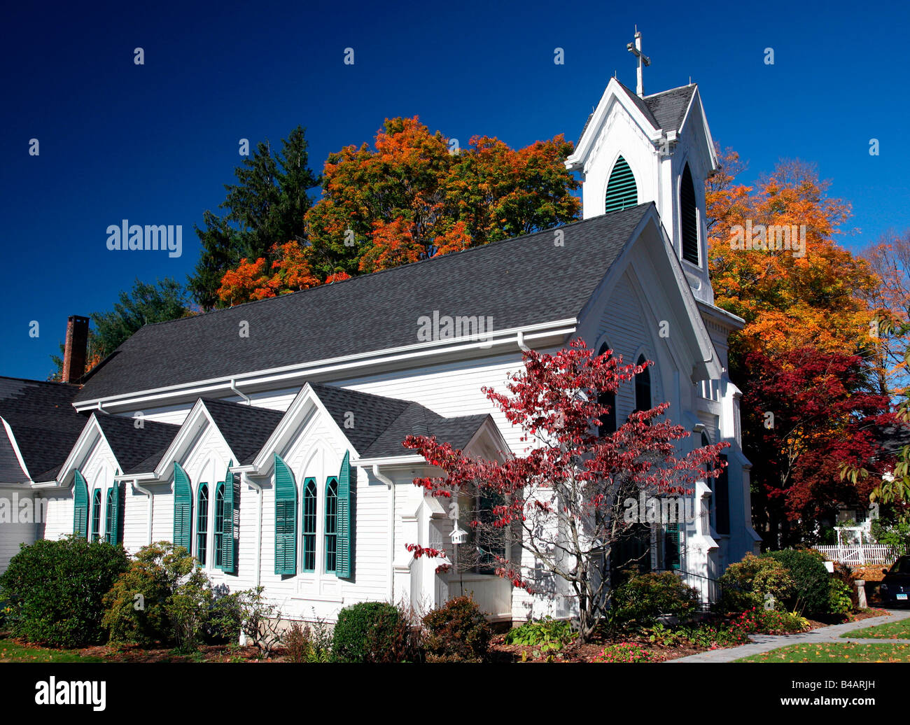 Church In Fall Stock Photo - Alamy