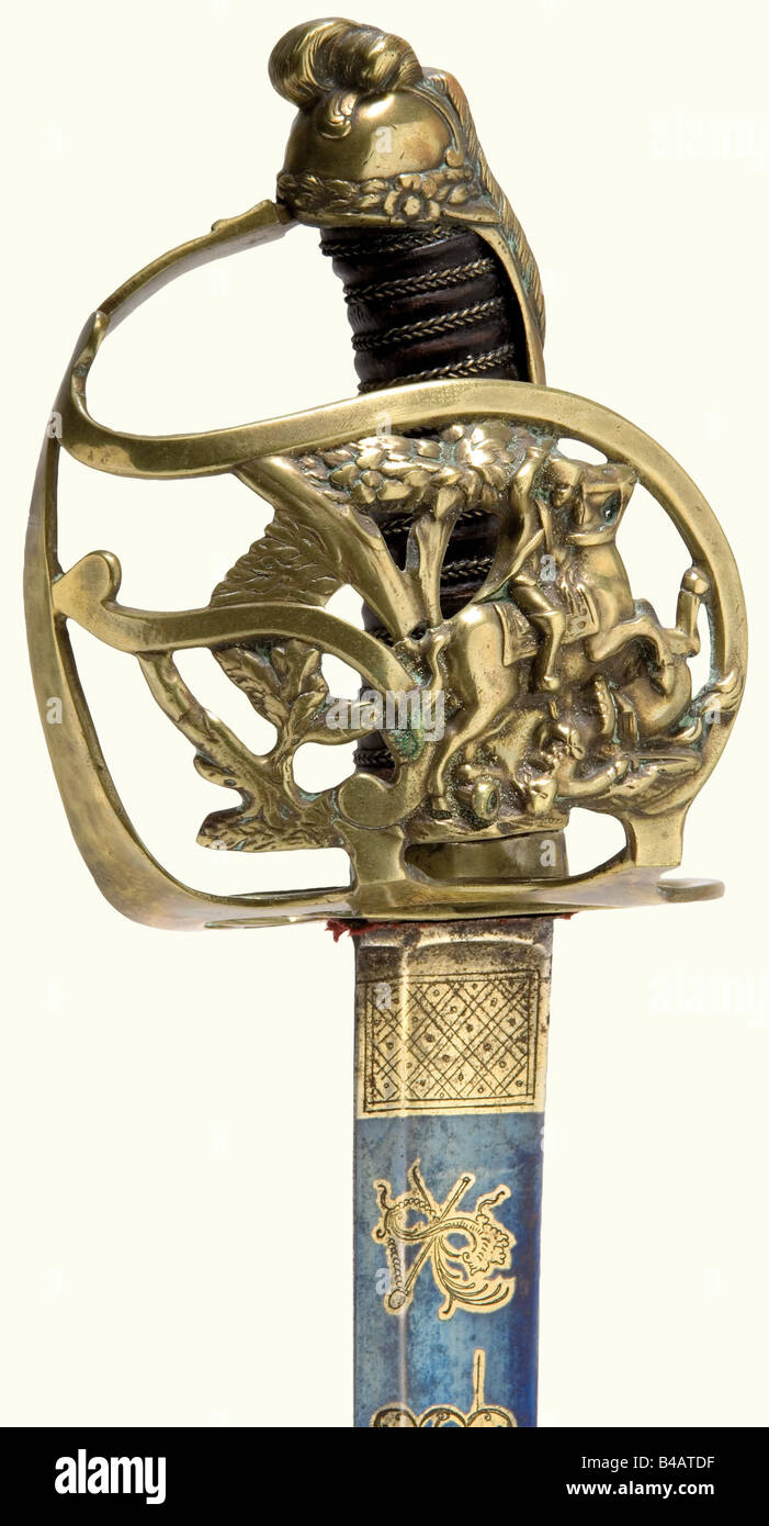 A Revolutionary Period sabre, circa 1790/1800. Broad, slightly curved ...
