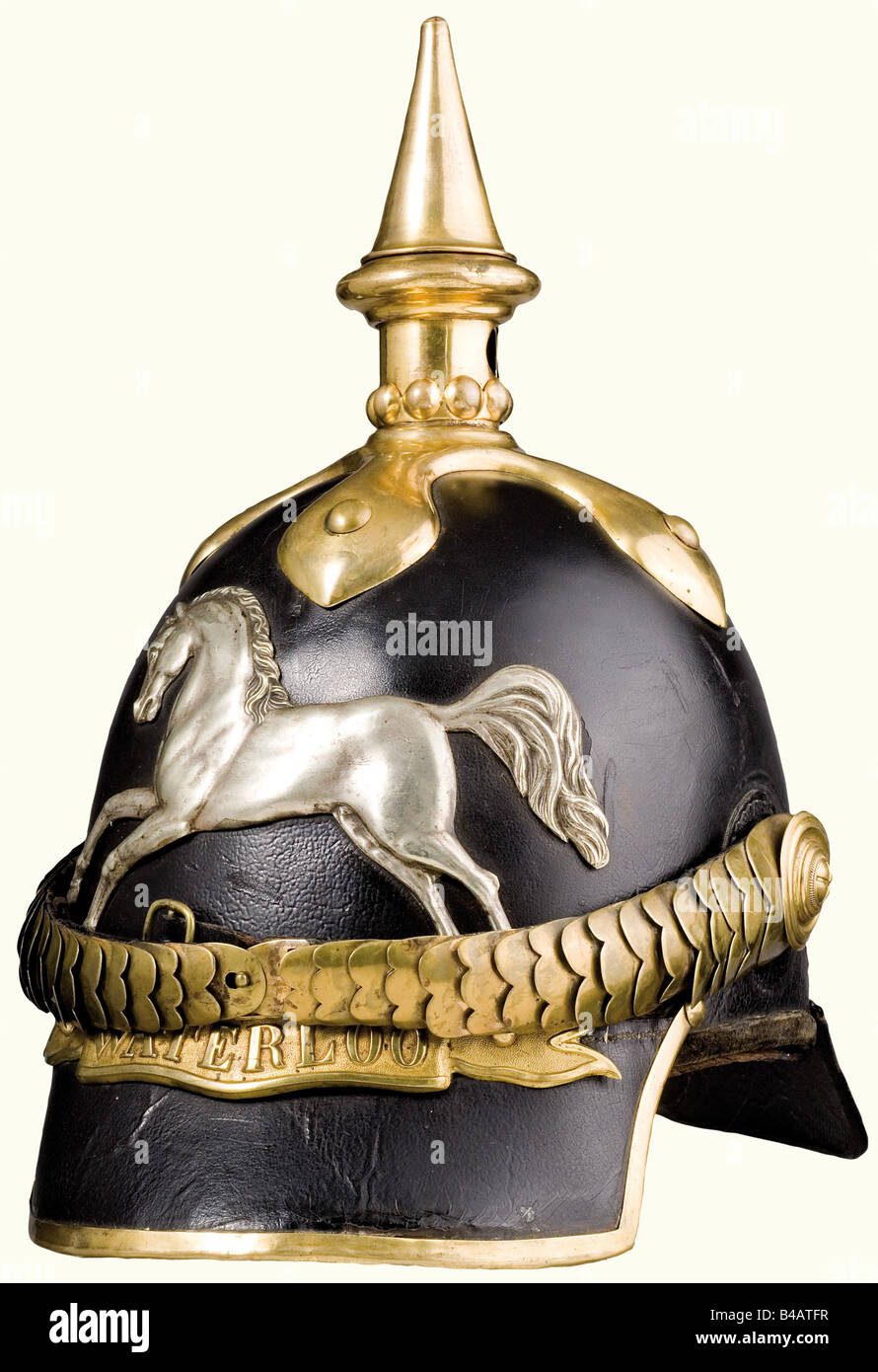 A model 1850 helmet for Line Infantry officers., Leather skull with ...