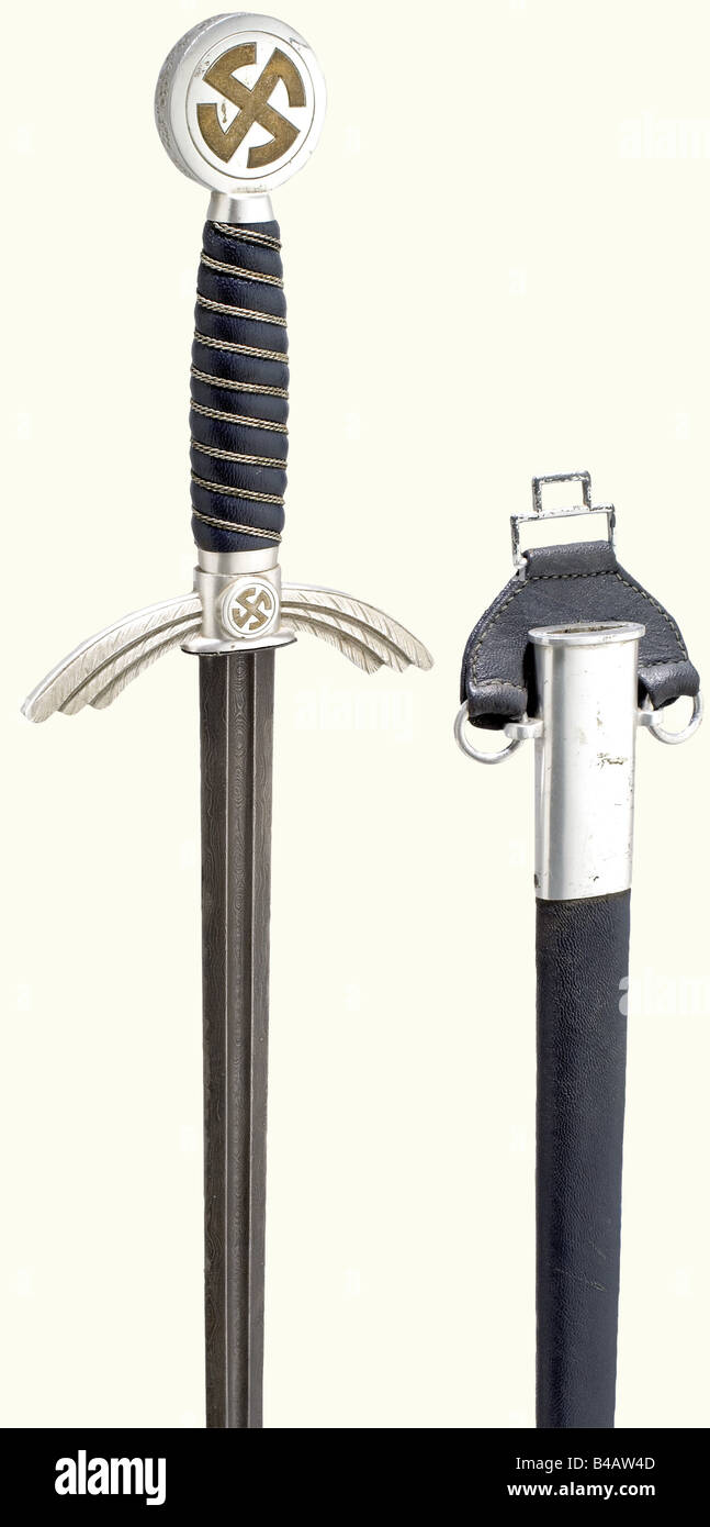 A model 35 pilot's sword with Damascus blade, by Paul Dinger. Forged ...