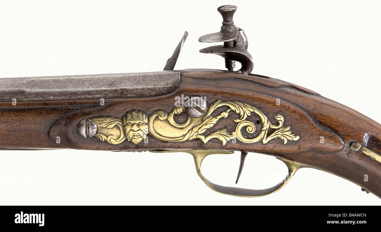 A pair of flintlock pistols with interior frizzen springs, France ...