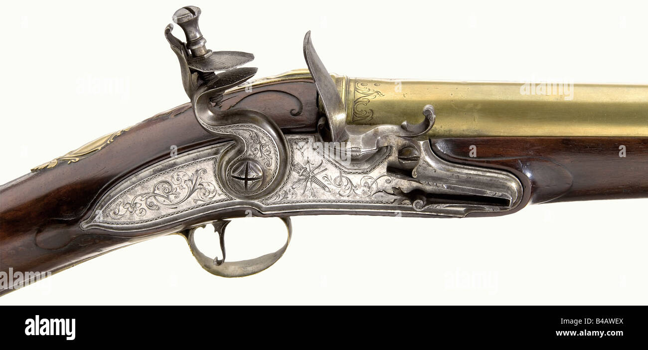 An English muzzle-loading air gun with air reservoir and integral air ...