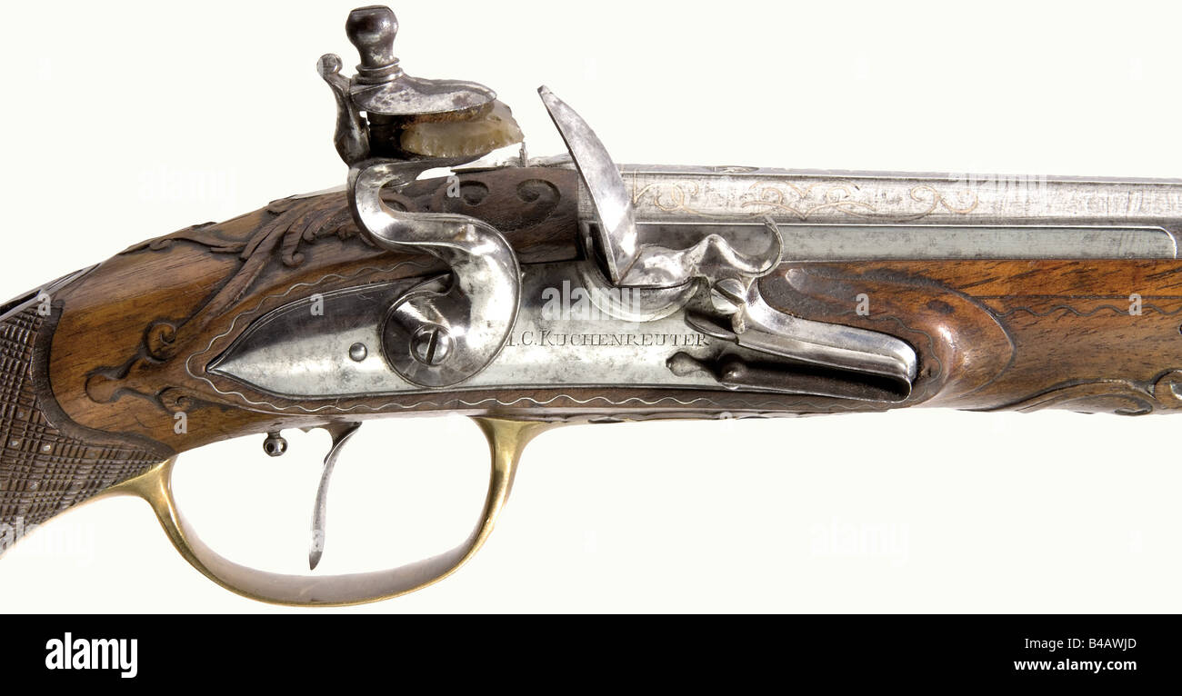 A pair of flintlock pistols with detachable shoulder stock hi-res stock ...