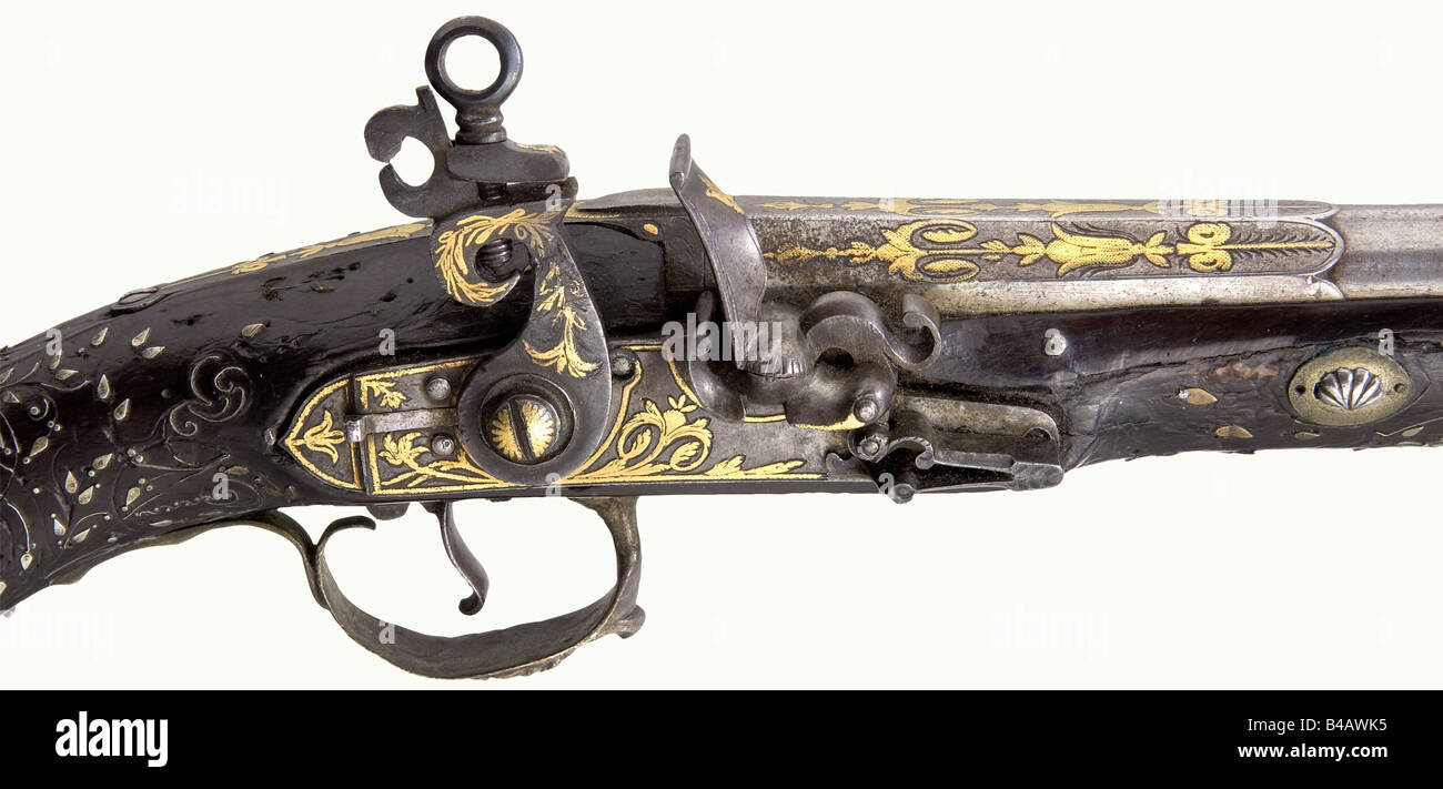 A pair of silver-mounted flintlock pistols, Southern France, circa 1800 ...