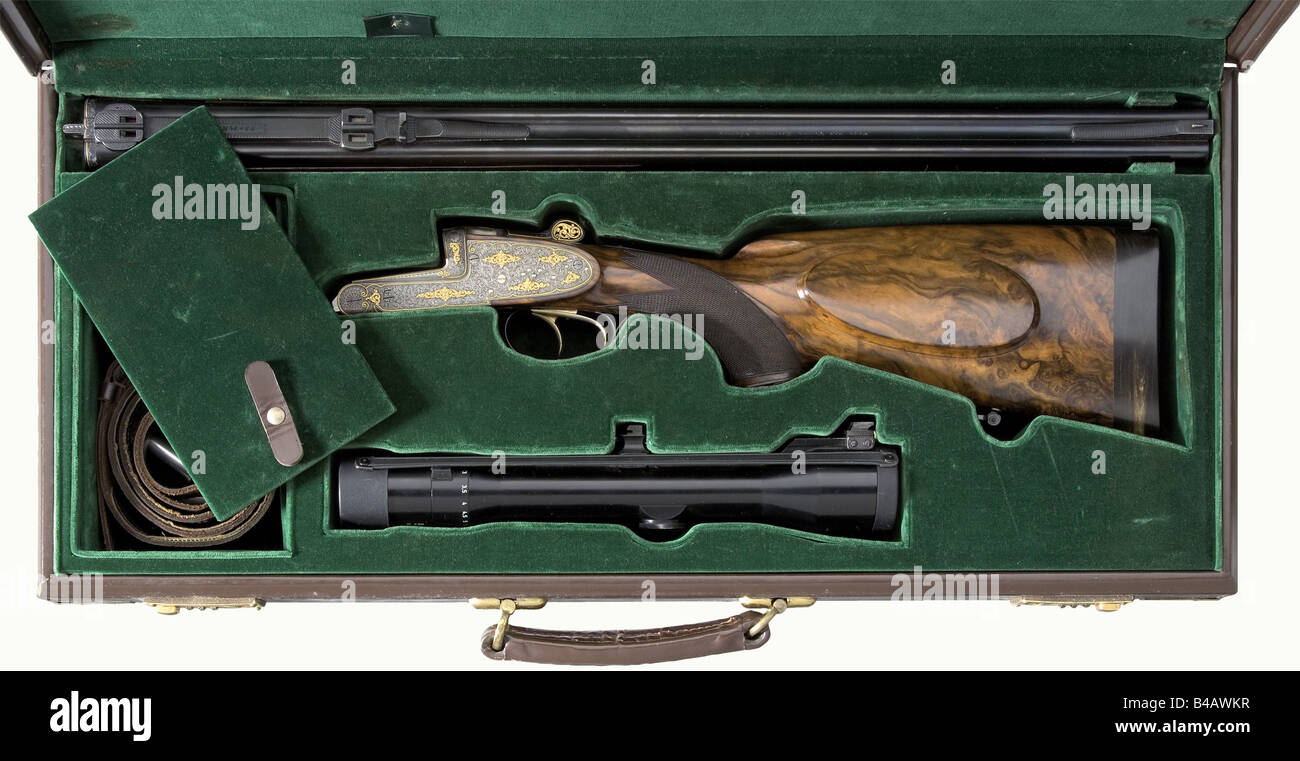 A side-by-side rifle Ludwig Borownik, calibre 9.3 x 74, no. 40 4129 ...