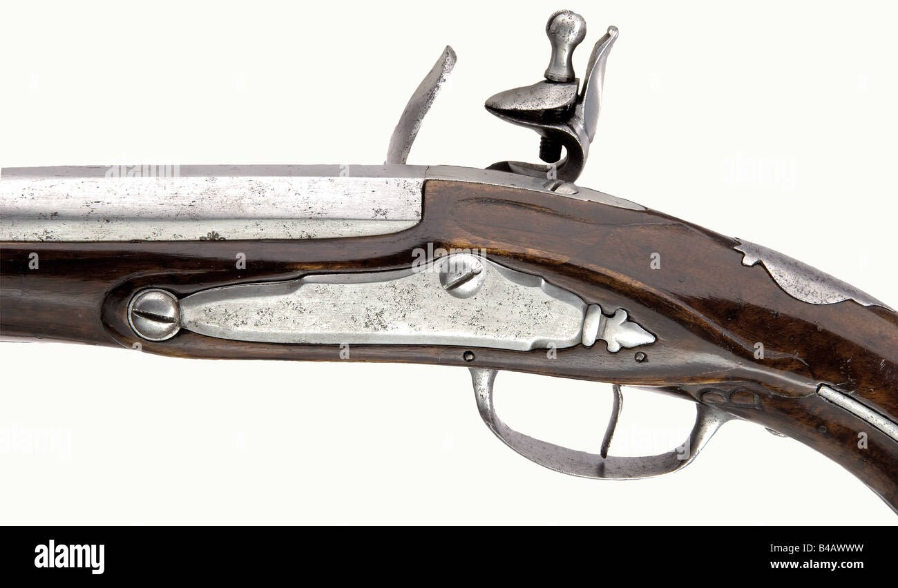 A model 1731 cavalry pistol, of the Gard du Corps. Round barrel with ...