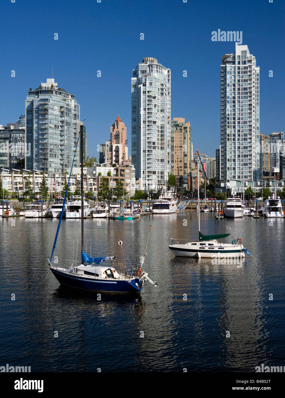 Sailboats in Vancouver Harbour, British Columbia, Canada Stock Photo ...