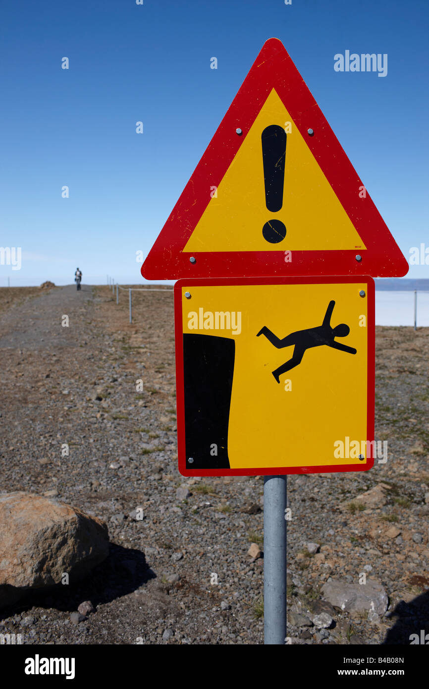 Danger sign on a top of a mountain Stock Photo - Alamy