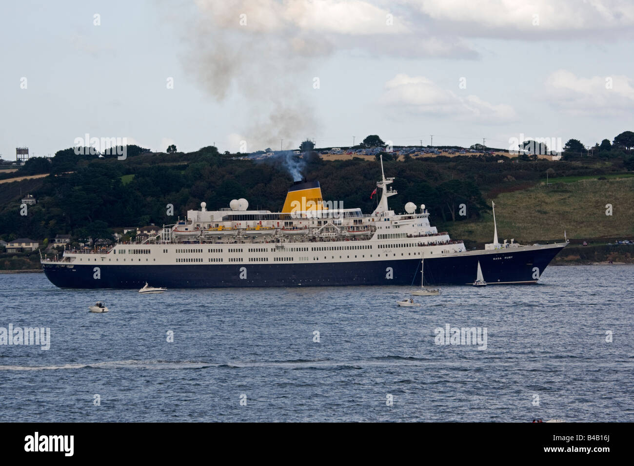 Saga luxury cruise ship Pendennis Point Falmouth Cornwall UK Stock ...