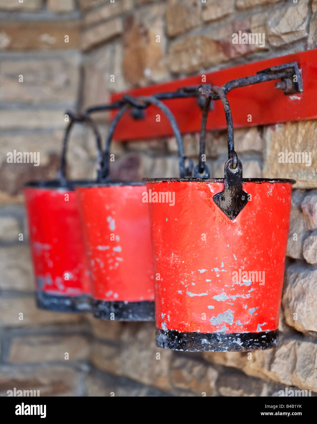 Hanging fire buckets hi-res stock photography and images - Alamy