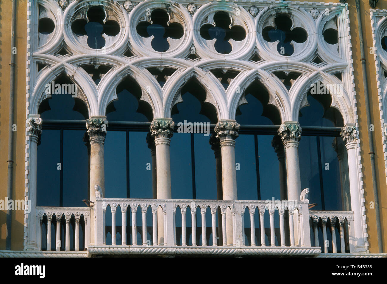 Italy Venice window elaborate Venitian design balcony Stock Photo - Alamy