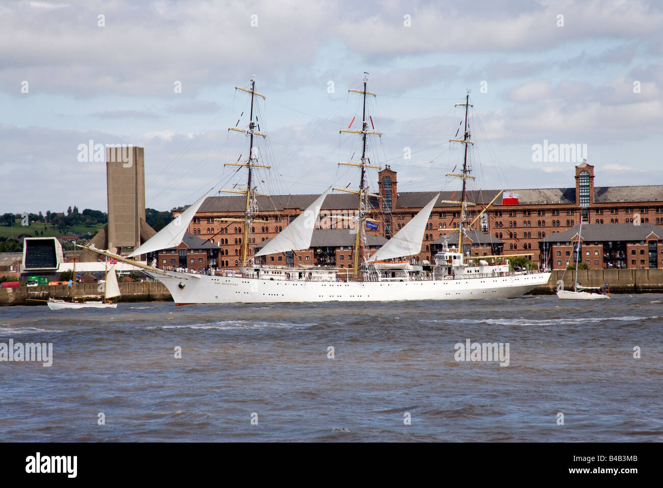Polish sailing ship Dar Mlodziezy at the Tall Ships race parade ...