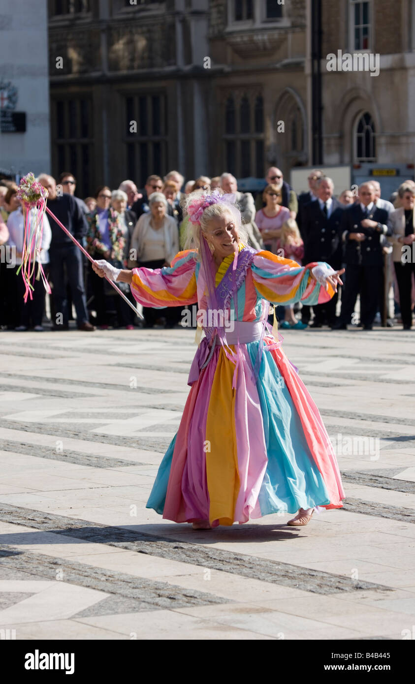 Maypole Queen Harvest Festival Guildhall London Stock Photo - Alamy