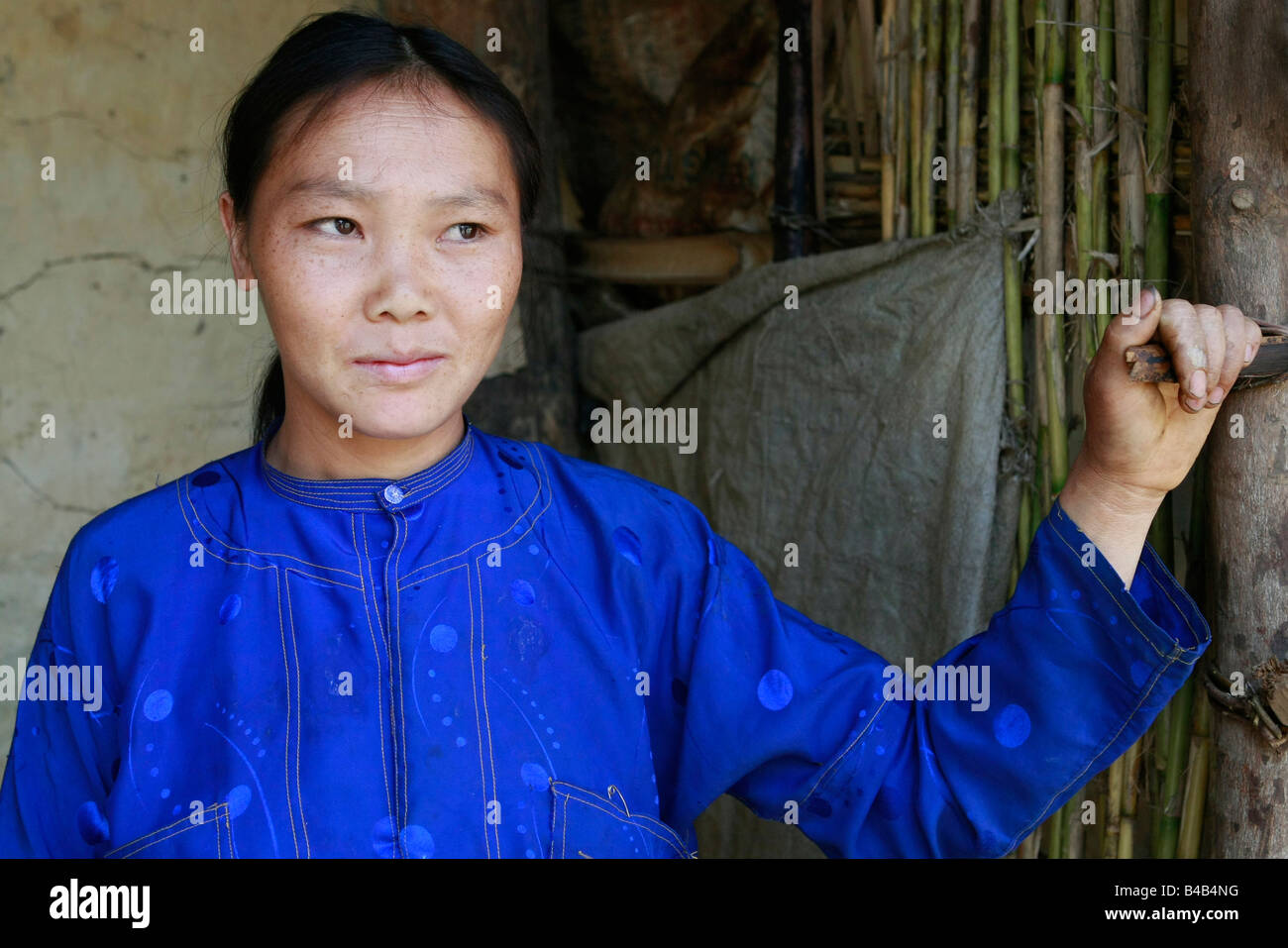 White Hmong tribeswoman at the village of Pho Lao, Dong Van Plateau ...