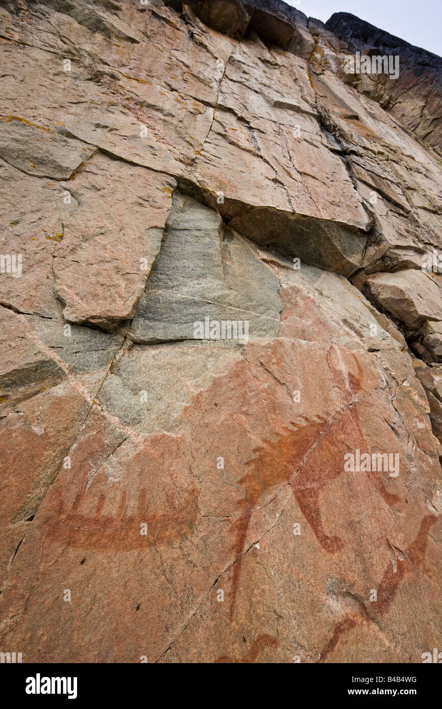 Pictographs on Agawa Rock, Agawa Rock Pictographs Trail, Lake Superior ...