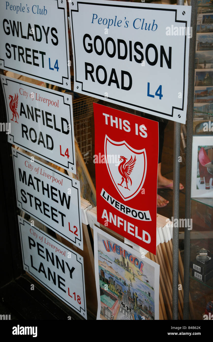 Famous City of Liverpool street signs Stock Photo - Alamy