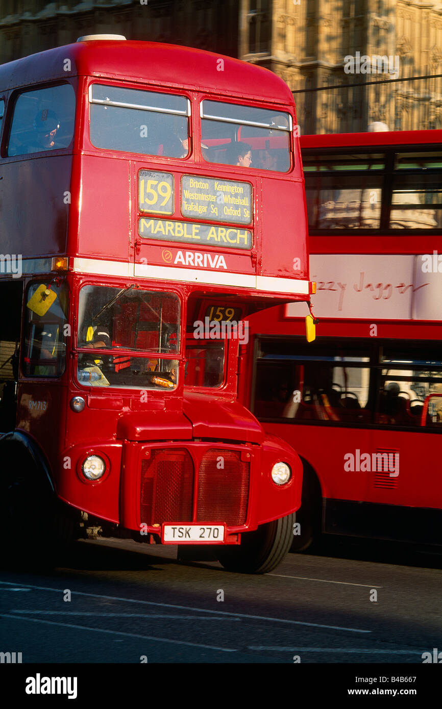 Great Britain - London - red double-decker bus Stock Photo - Alamy