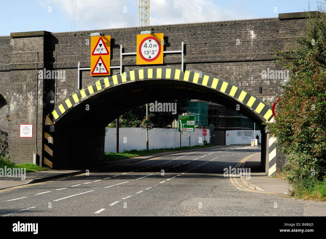 A low railway bridge in Market Harborough Leicestershire carrying ...