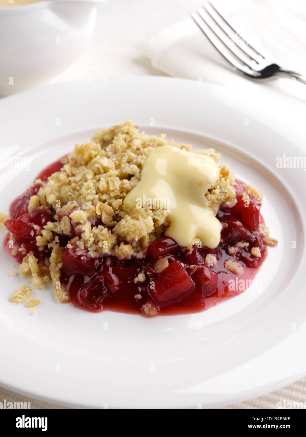Fruit crumble traditional dessert editorial food Stock Photo - Alamy