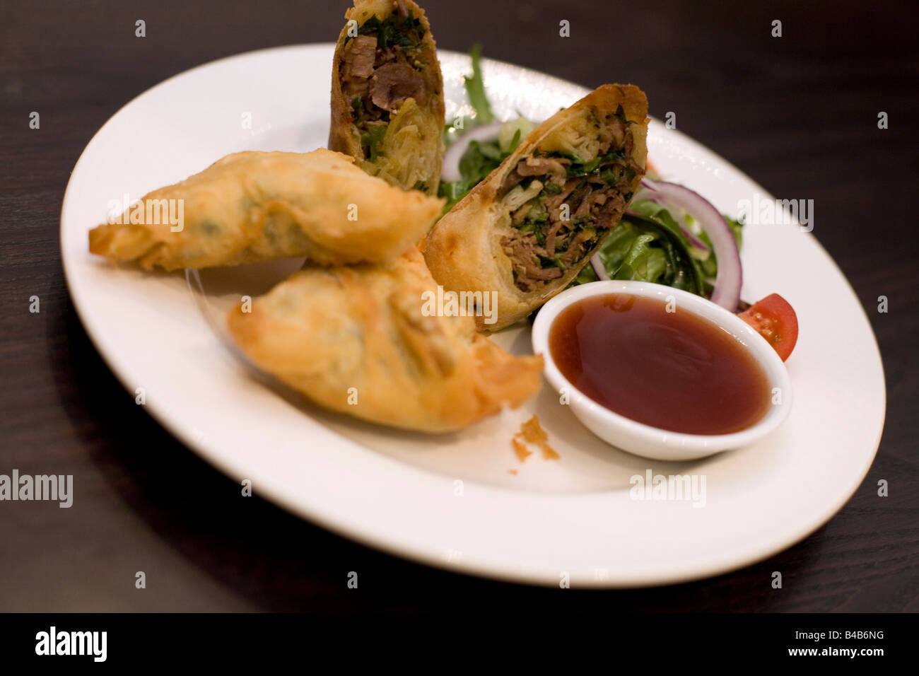 Roasted duck rolls Stock Photo - Alamy