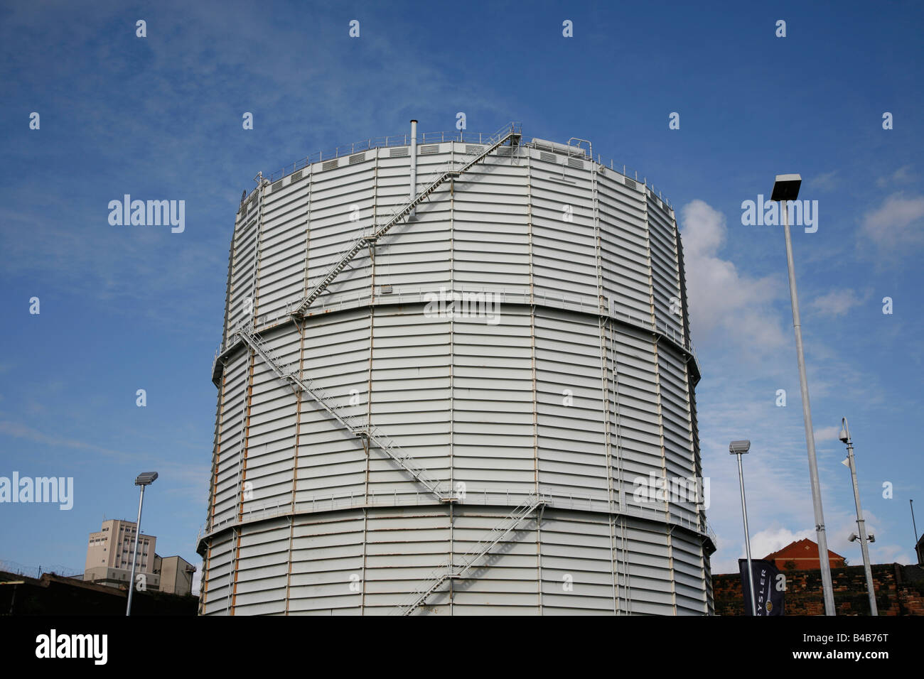 Gasometer structure for storing bulk gas in Liverpool, north west ...