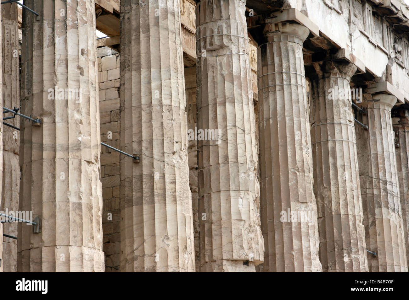pillars of parthenon landmarks of athens greece Stock Photo - Alamy
