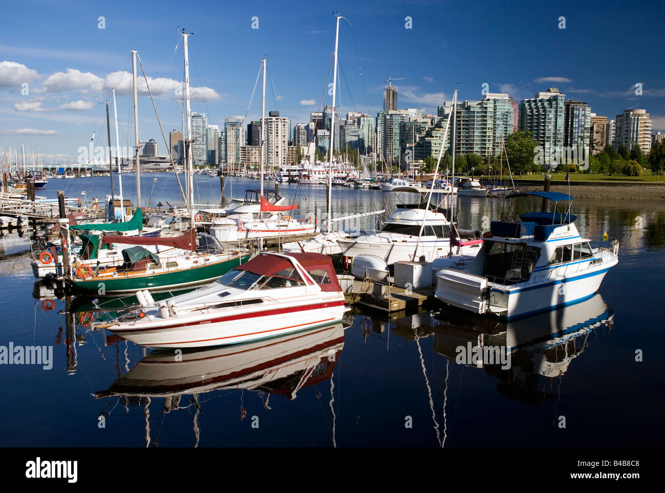 View of Vancouver harbour and downtown skyline, Vancouver, British ...