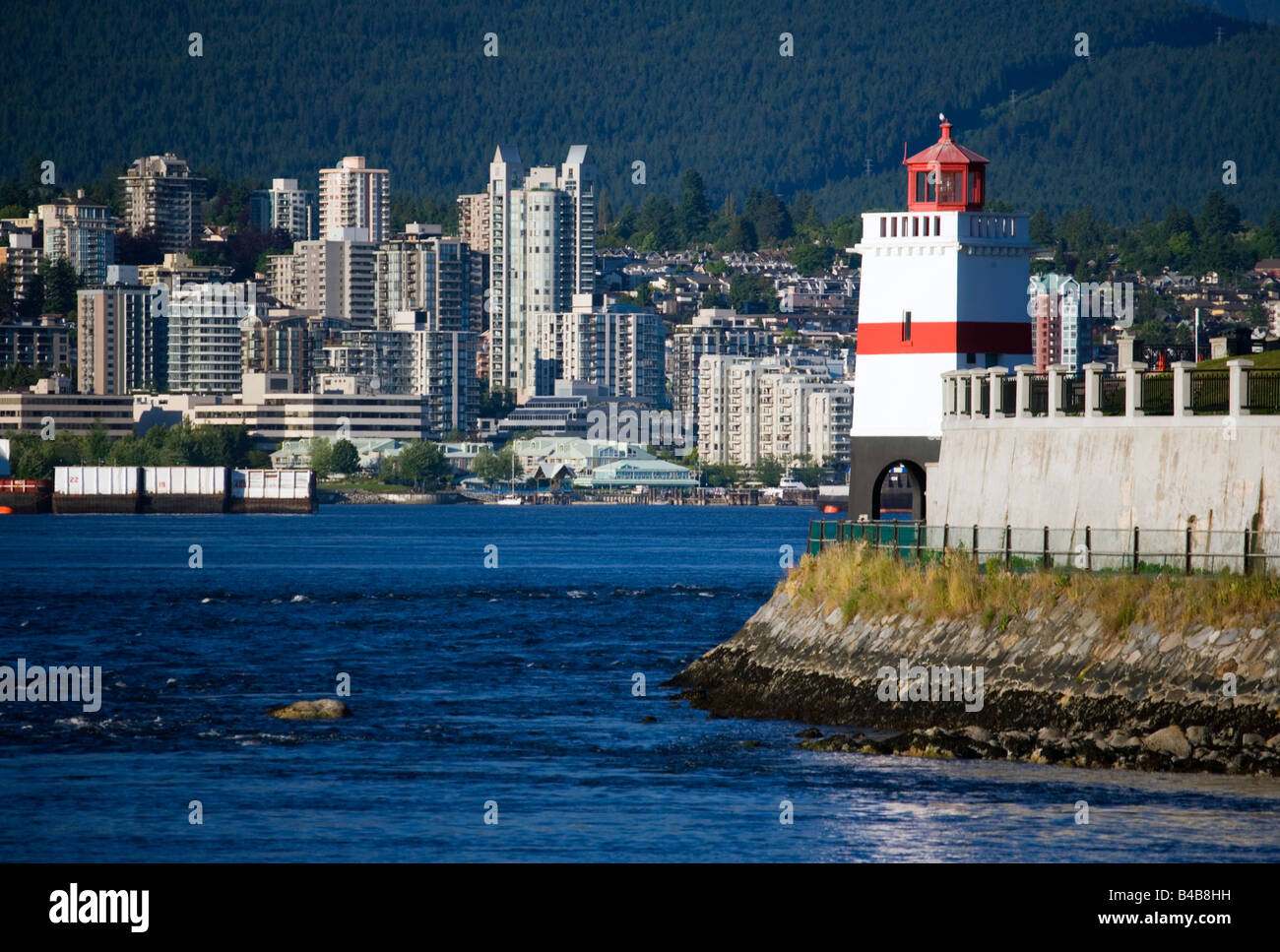 Brockton Point Lighthouse guarding the entrance to Burrard Inlet in ...