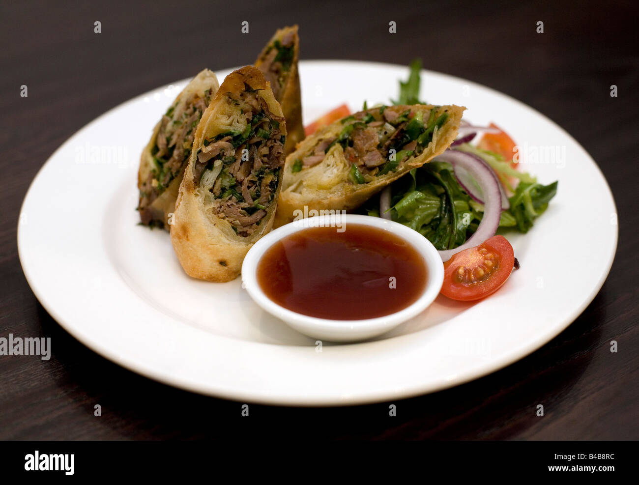 Roasted duck rolls Stock Photo - Alamy