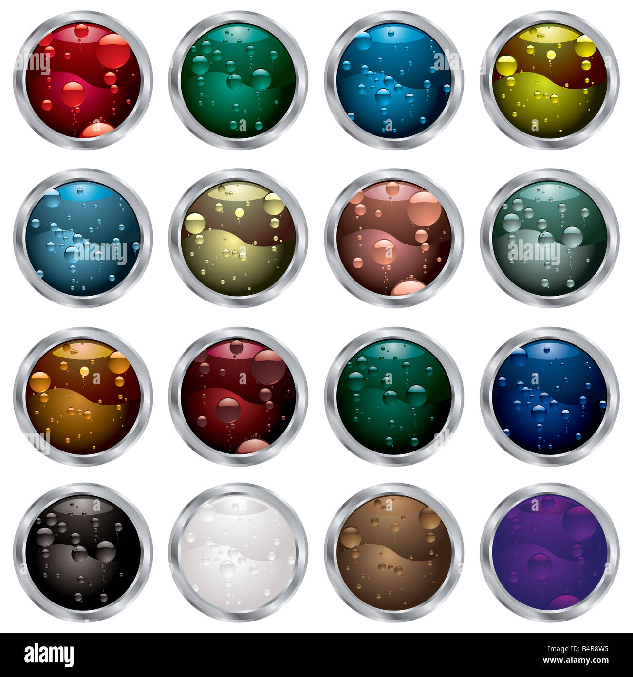 collection of twelve buttons with bubble fluid fills Stock Photo - Alamy
