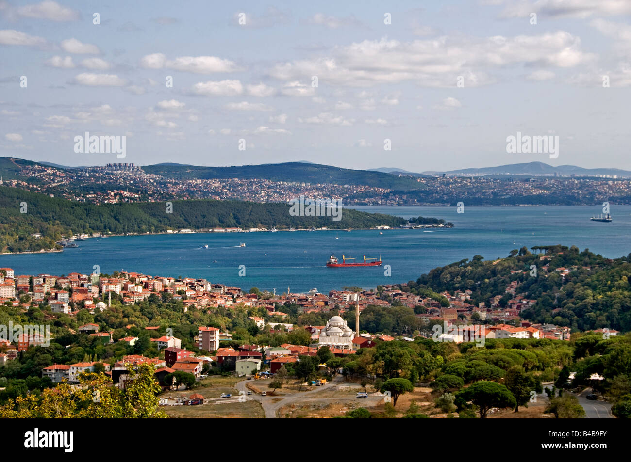 Rumeli Kavagi Sariyer Bosphorus Istanbul sky line entry Black Sea Stock ...