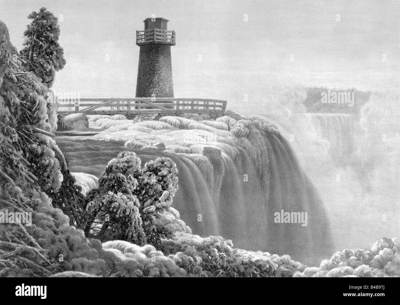 Illustration cold winter Black and White Stock Photos & Images - Alamy