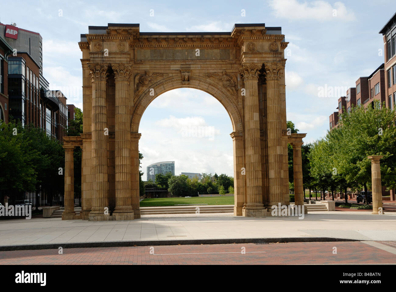 McFerson commons arch in Columbus Ohio Stock Photo - Alamy