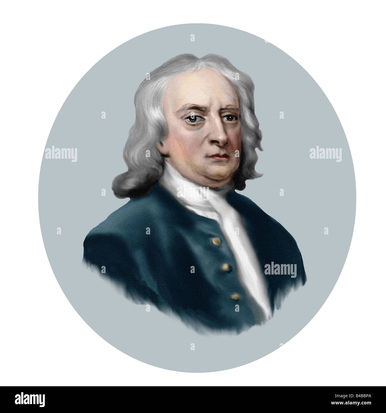 Isaac Newton 1642 1727 English Scientist Mathematician Oil Sketch Style ...