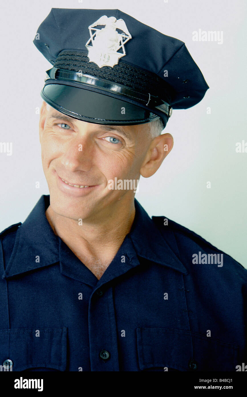 Head and Shoulders Studio Portrait of a Male Police Officer Stock Photo ...