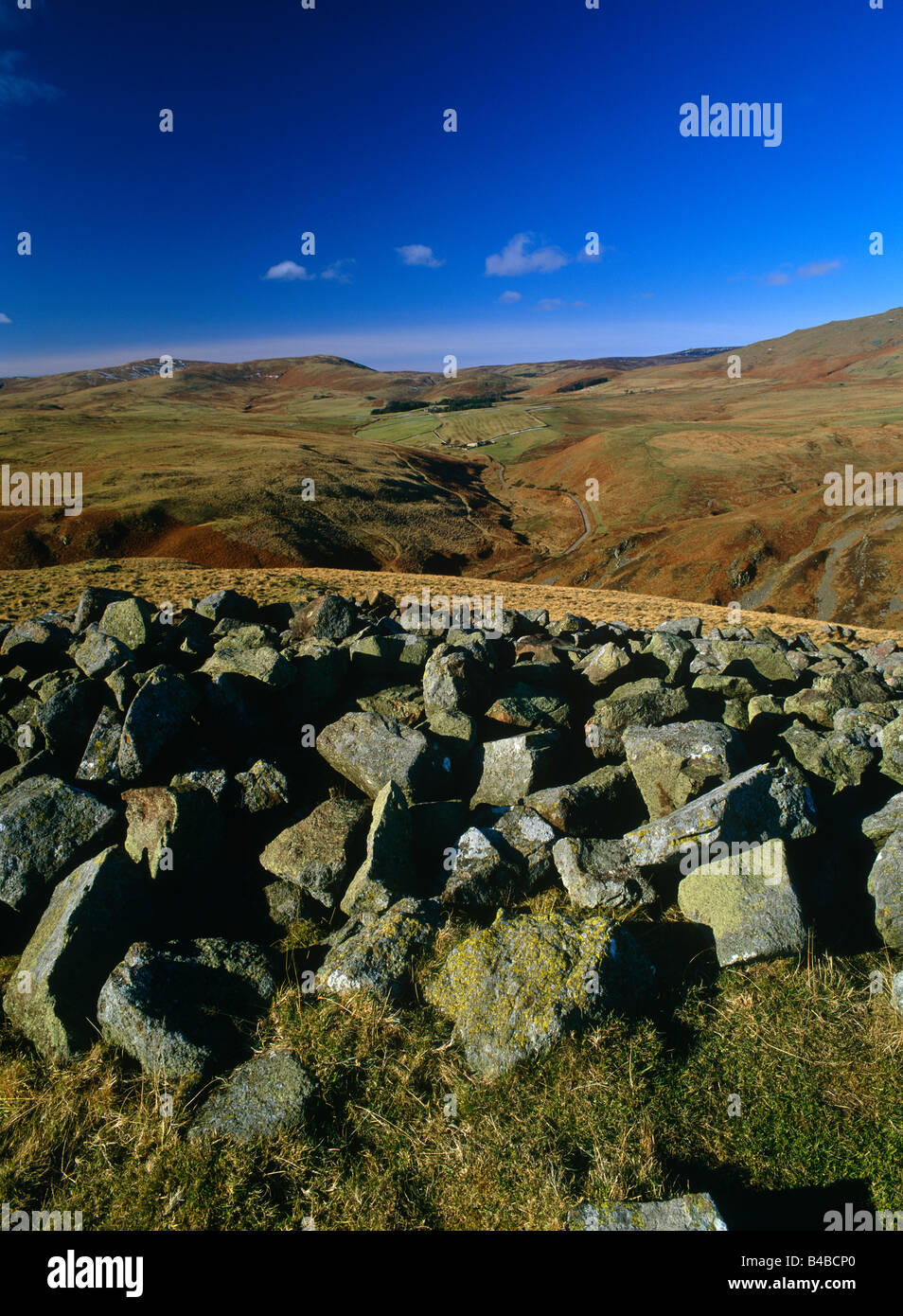 An Autumn daytime view of the Ingram Valley and River Breamish in ...