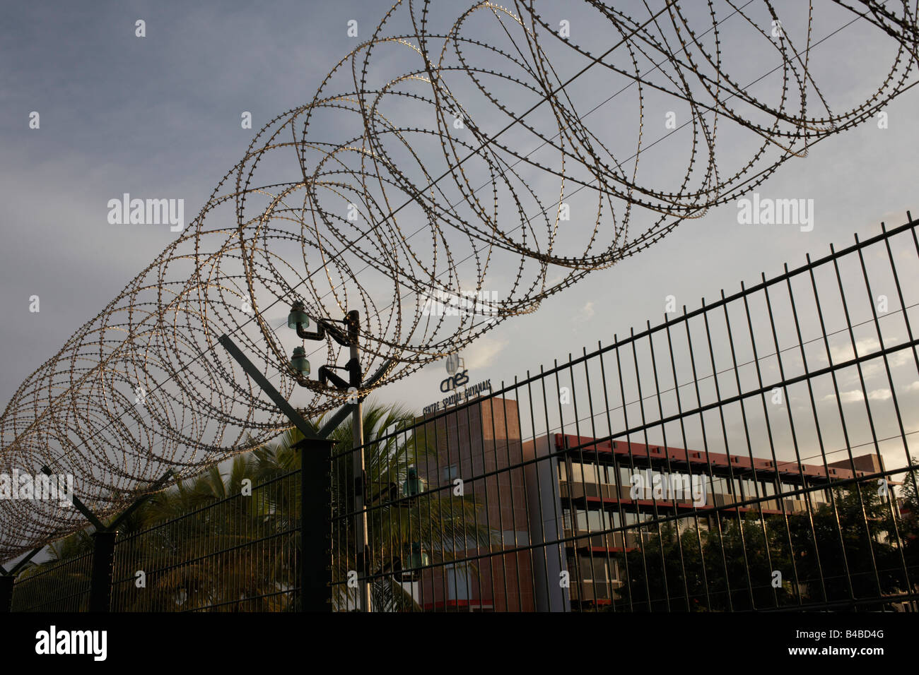 Secure razor wire and fencing keeps trespassers out from the European ...