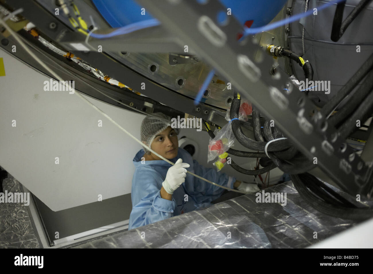 Lady technician constructs European Space Agency's Automated Transfer ...