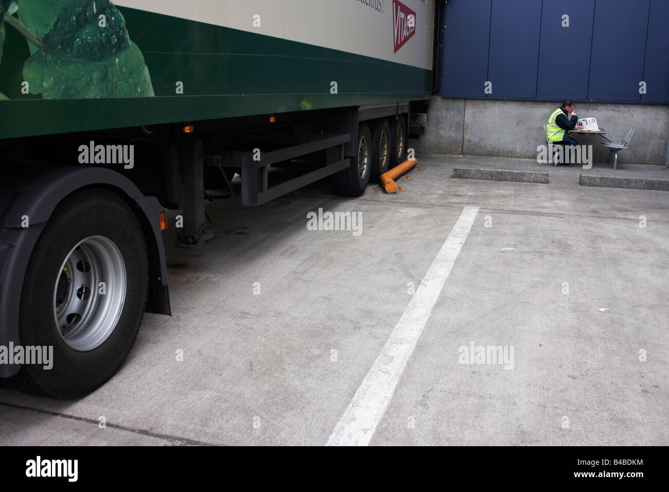 An HGV driver awaits his lorry to be loaded at Sainsbury's 700,000 sq ...