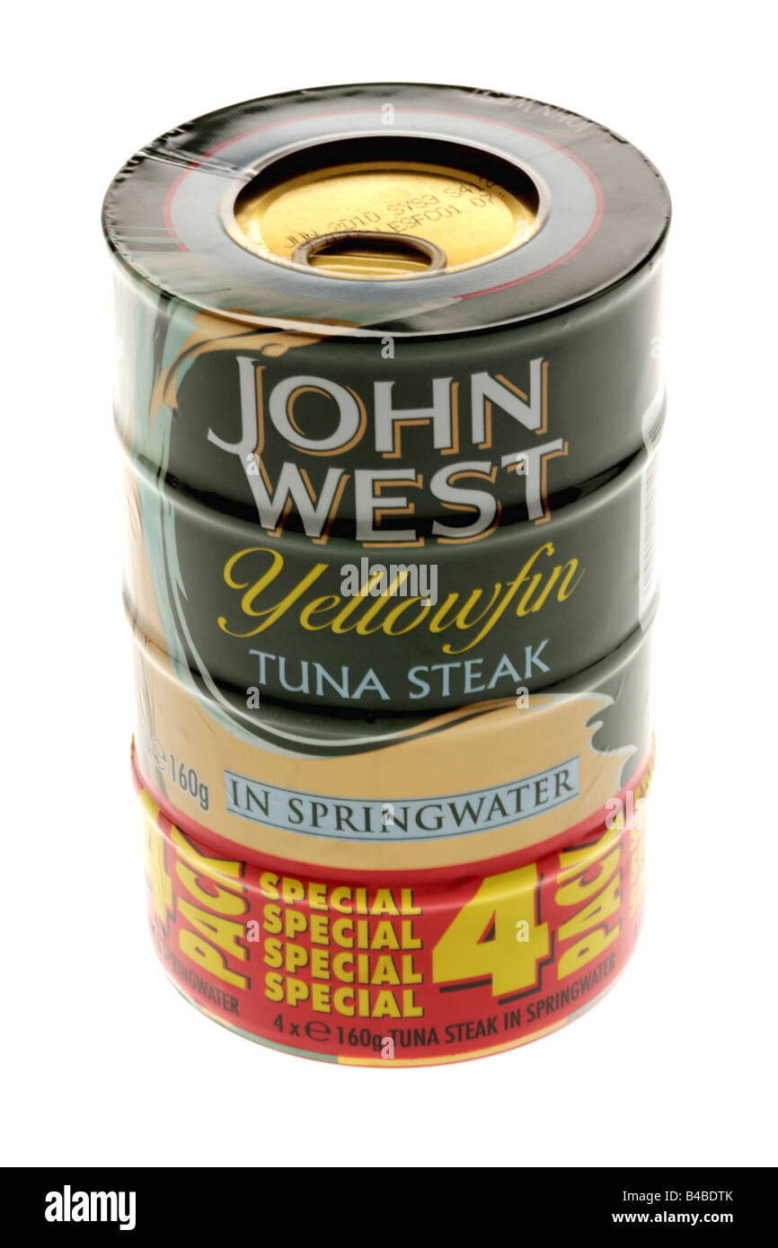 Multipack Tins of Yellowfin Tuna Fish Stock Photo - Alamy