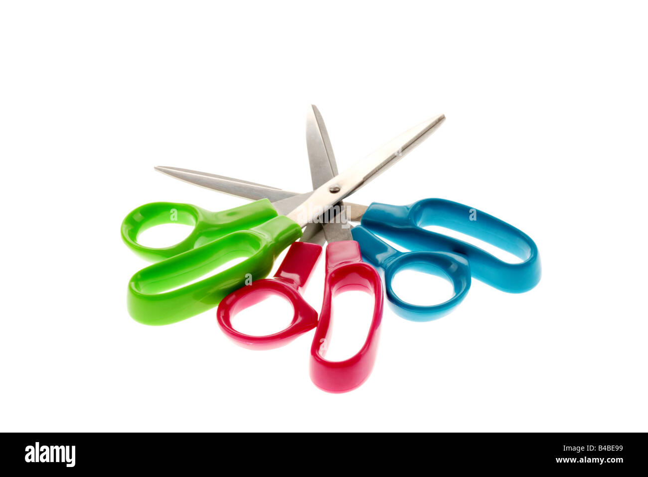 Pair Of Household Or Domestic Cutting Scissors With Plastic Handles ...