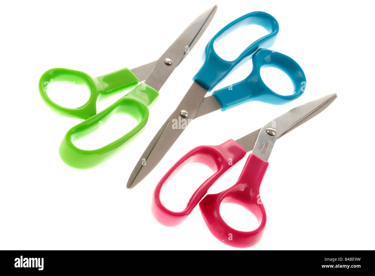 Pair Of Household Or Domestic Cutting Scissors With Plastic Handles ...