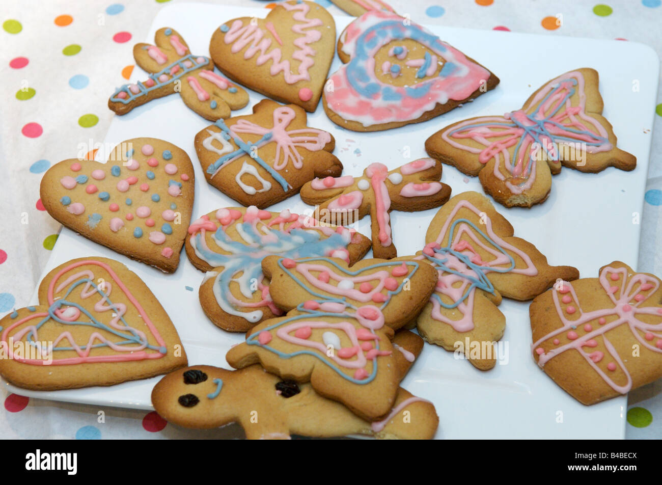 Decorated Gingerbread Shapes Stock Photo - Alamy