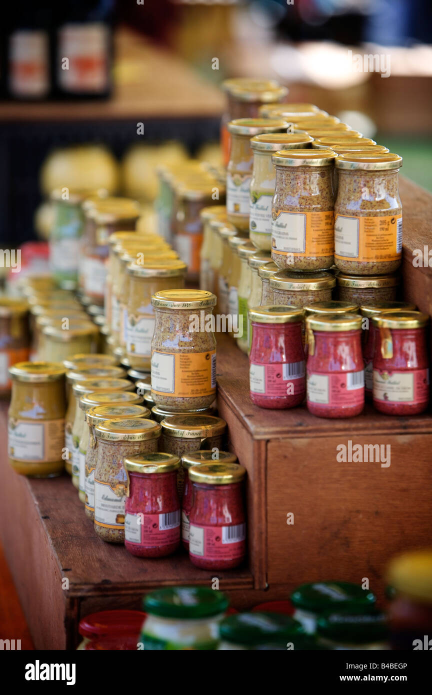 Food jars on display in the market at Hunstanton Norfolk Stock Photo ...