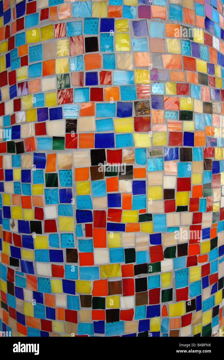 Closeup Detail of Vibrantly Colored Tiled Column Stock Photo - Alamy